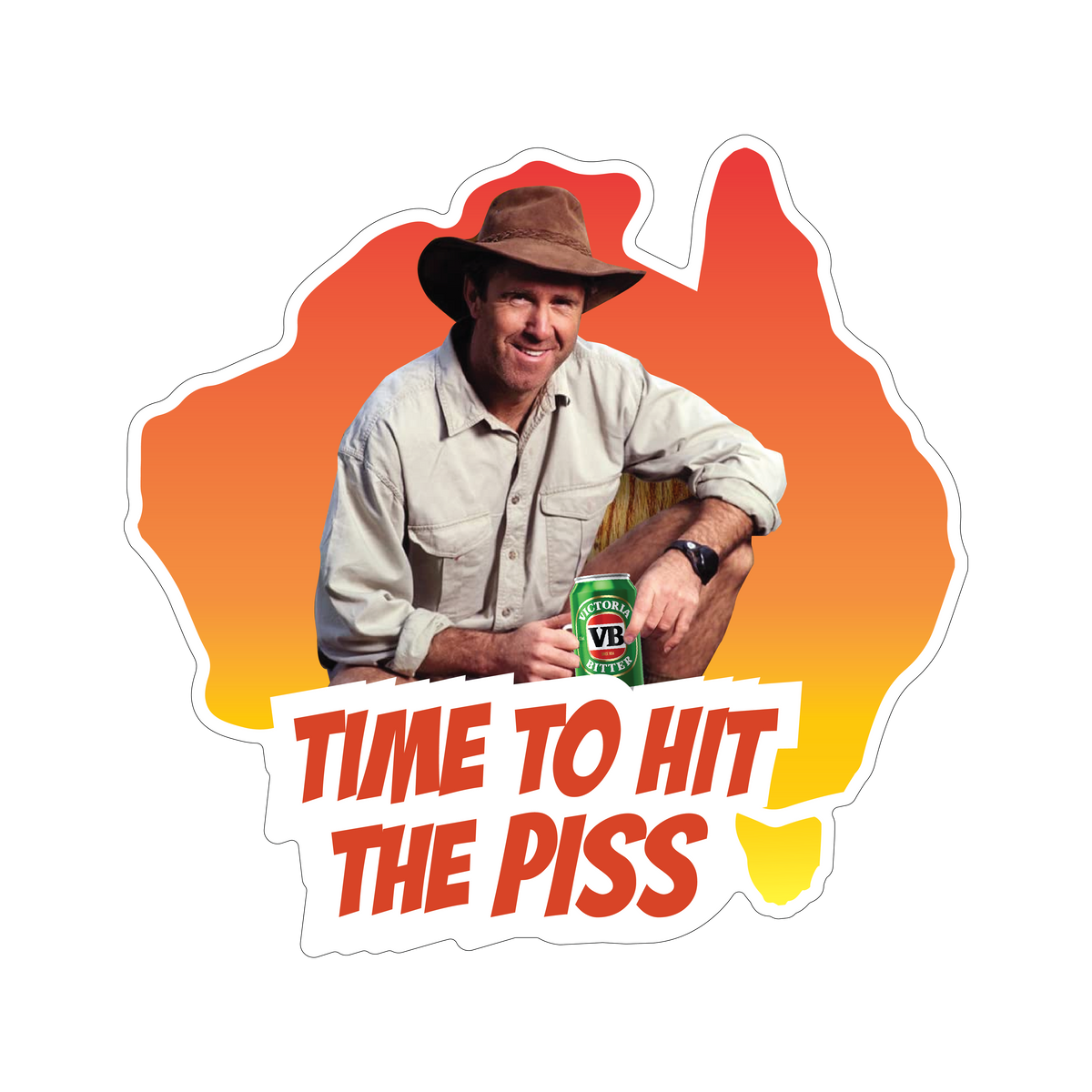 Russell Coight Time to hit the Piss Sticker – Stickafy